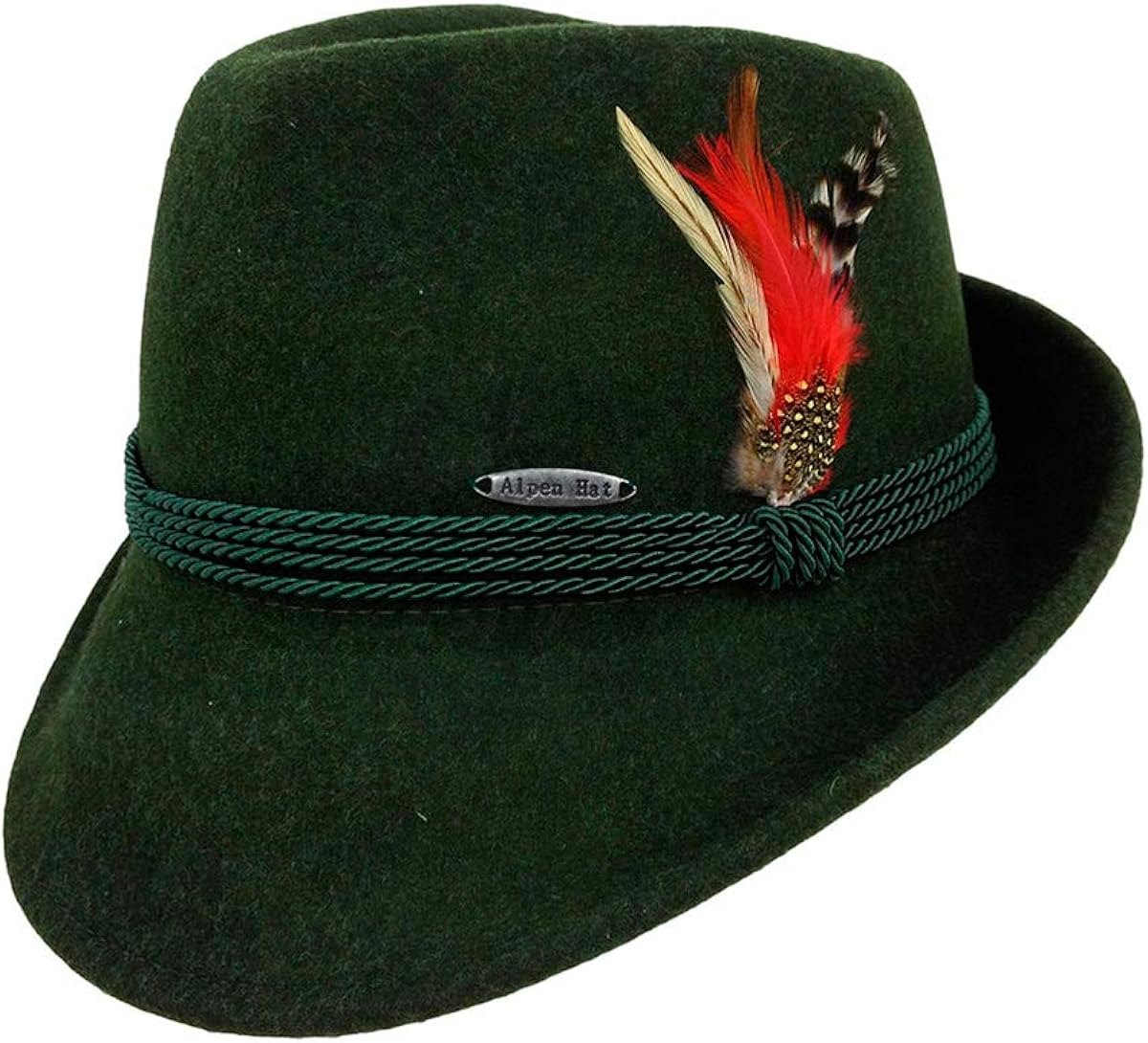 Amazon.com: Austrian & German Style Alpine Tyrolean Wool Hat with ...
