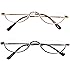 Amazon.com: KoKoBin Half Reading Glasses - 2 Pairs Half Rim Metal Frame Glasses Spring Hinge ...