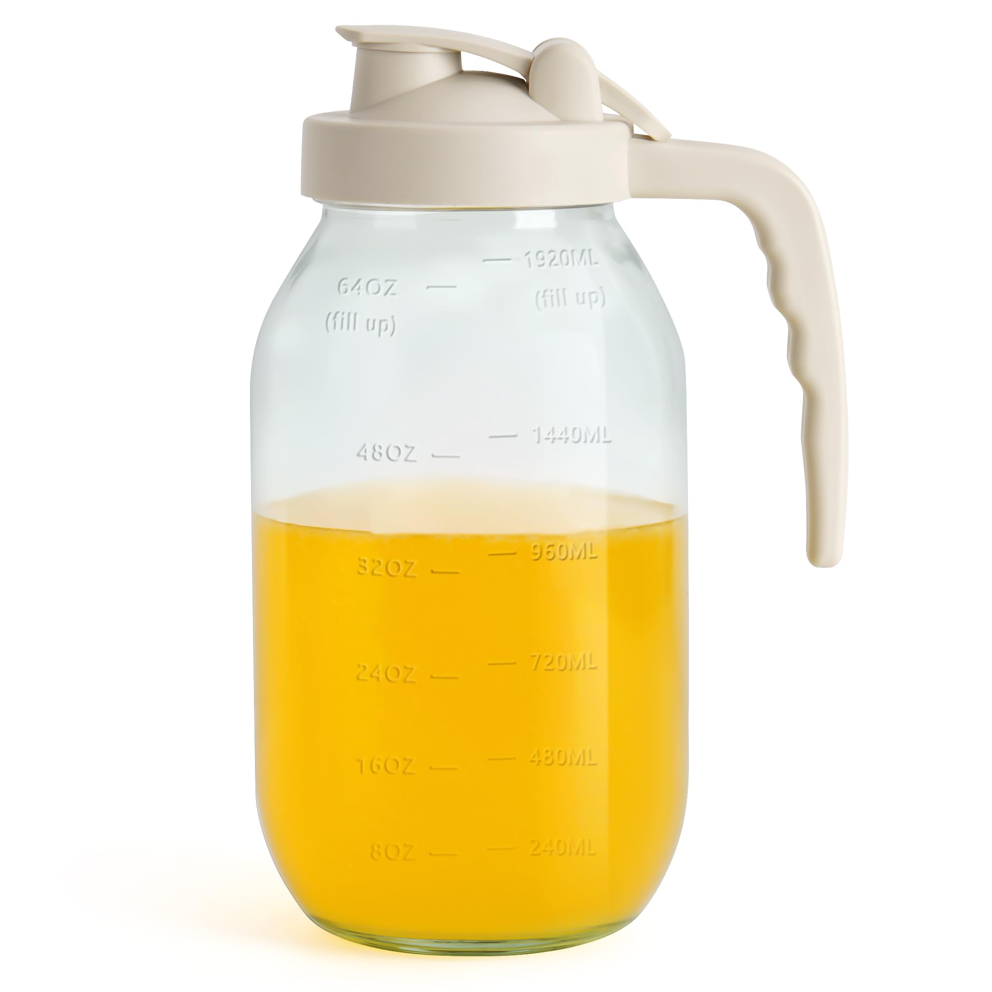 YORY 2 Quart Glass Pitcher with Filter Lid Airtight Cold Water Jug for ...