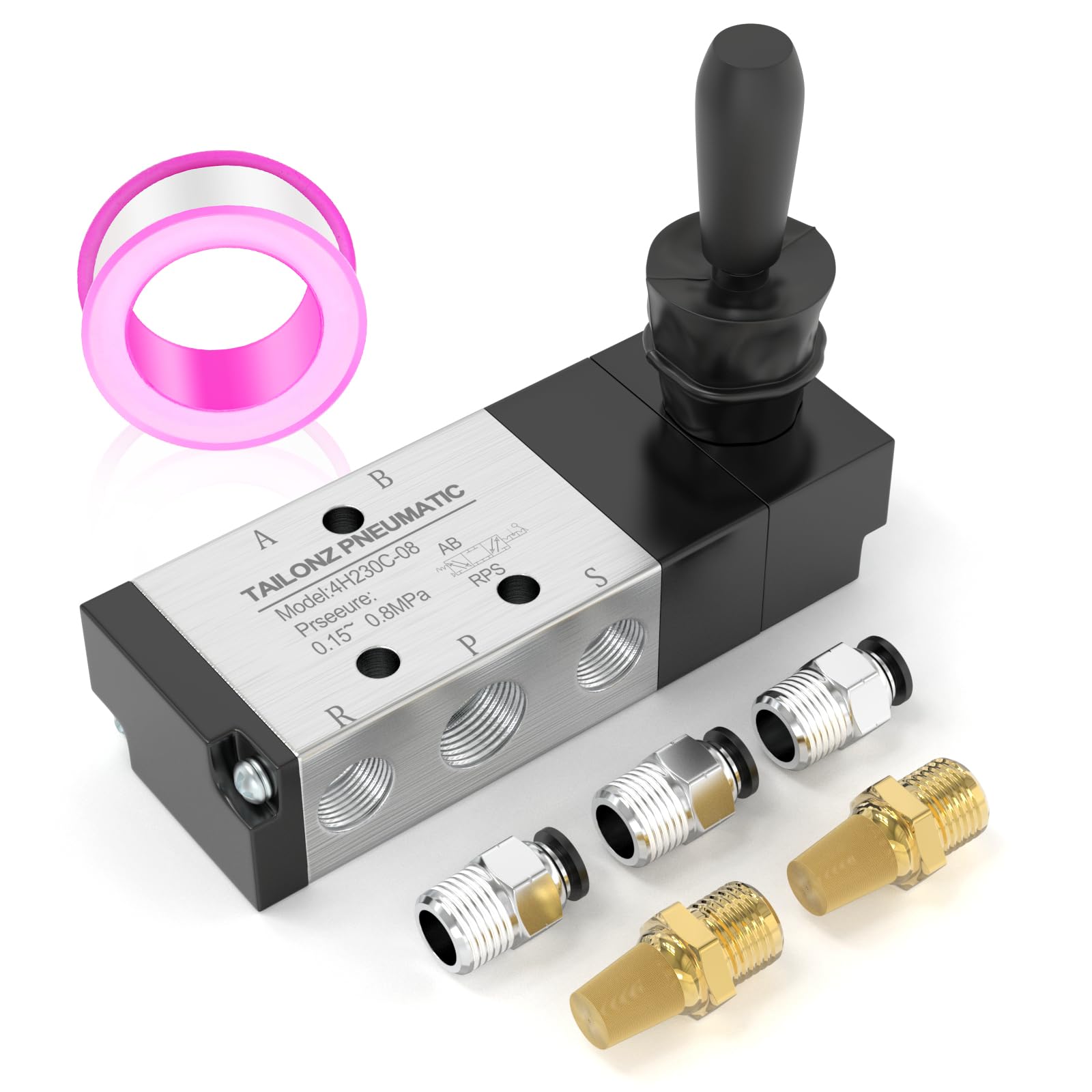 Mua TAILONZ PNEUMATIC 1/4"NPT 5 Way 3 Position Air Hand Lever Operated Valve Pneumatic Solenoid ...