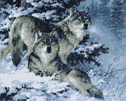 Wolf Paint By Numbers Kits Absolutely Beautiful PBN Kits of Wolves In ...