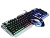 Wired Gaming Keyboard and Mouse Combo,RGB Raibow Lighted LED Backlit ...