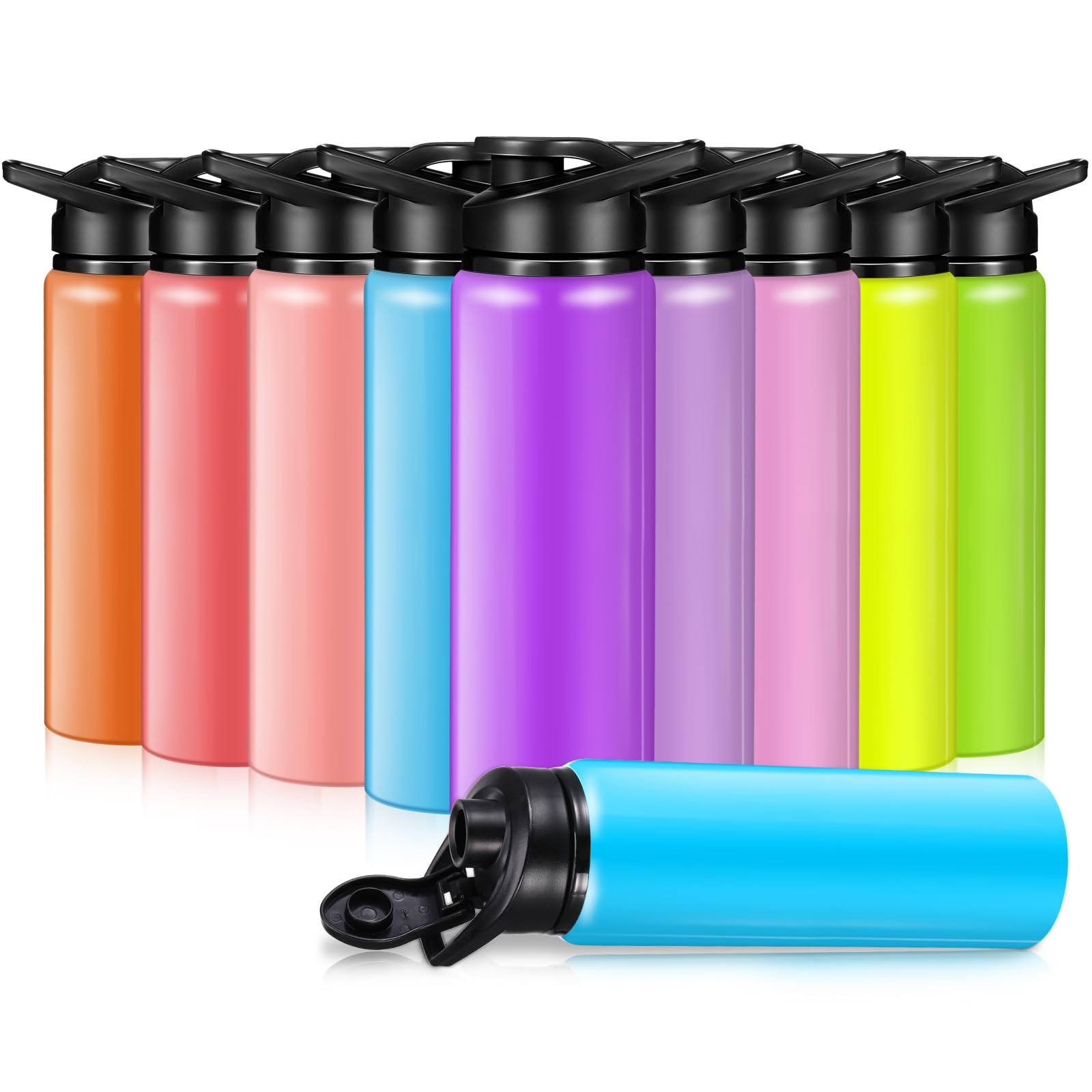 Mimorou 10 Pieces 25oz Reusable Aluminum Water Bottles Bulk Multicolor ...