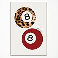 Amazon.com: ogyormpi Vintage 8 Ball Poster, Cool Leopard Print 8 Ball ...