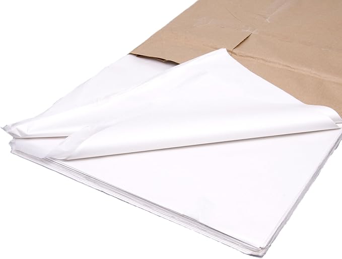 Bag It Plastics Lot de 50 feuilles de papier soie sans acide Blanc 45,7 ...