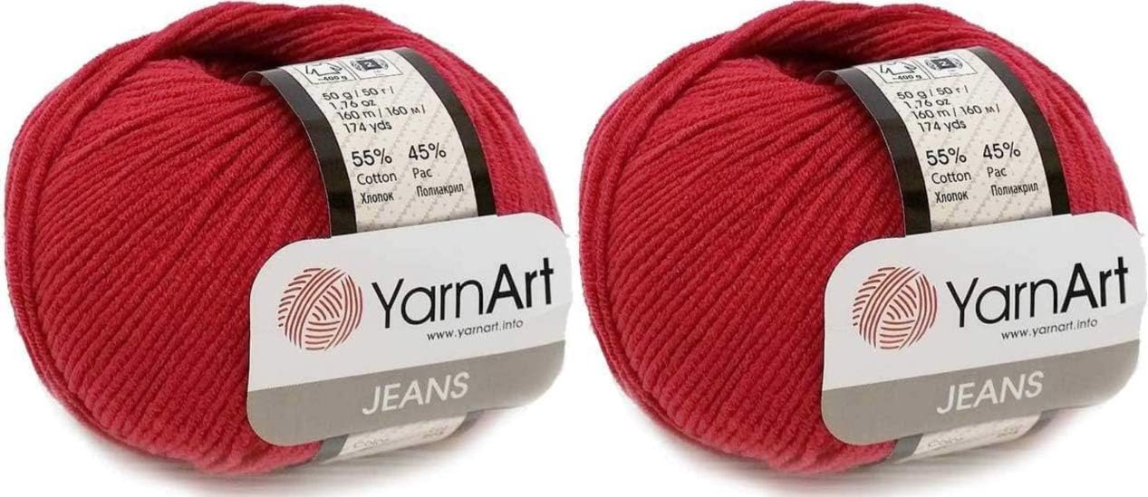 Amazon.com: Amigurumi Cotton Yarn, YarnArt Jeans Yarn 55% Cotton 45% ...