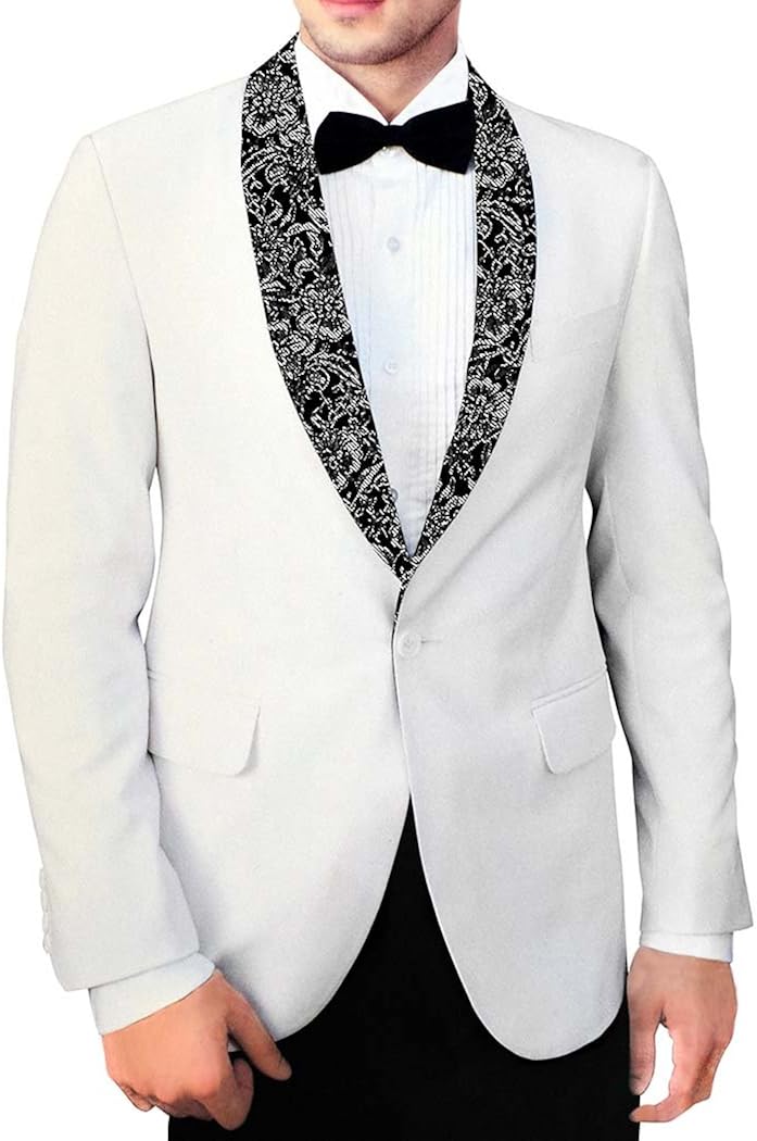 INMONARCH Hombre Crema POLIéSTER Crema Hombres 4 PC Smoking Traje DE ...