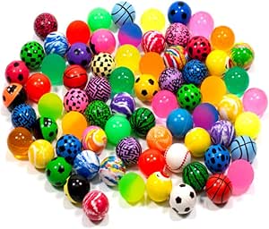 Amazon.com: KISEER 50 Pieces Assorted Colorful Bouncy Balls Bulk Mixed ...