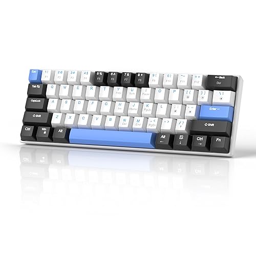 MageGee 60% Mechanical Gaming Keyboard with Brown Switches, Ice Blue ...