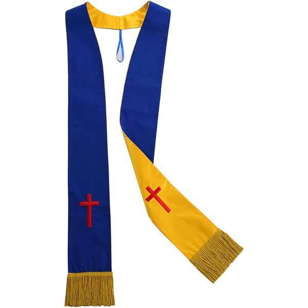 Church Clergy Pastor Reversible Stole Cross Vestment Tasseled Stole | PH