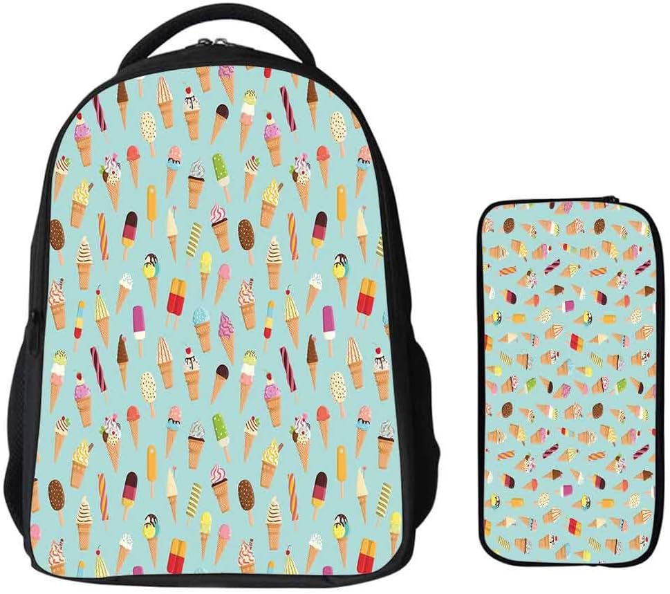 Ice Cream Mix Yummy Teenager Boys Girls School Backpack with Pencil ...