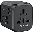 EPICKA Universal Travel Adapter, International Plug Adapter with Dual AC Outlet, 2 USB-C 35W PD ...