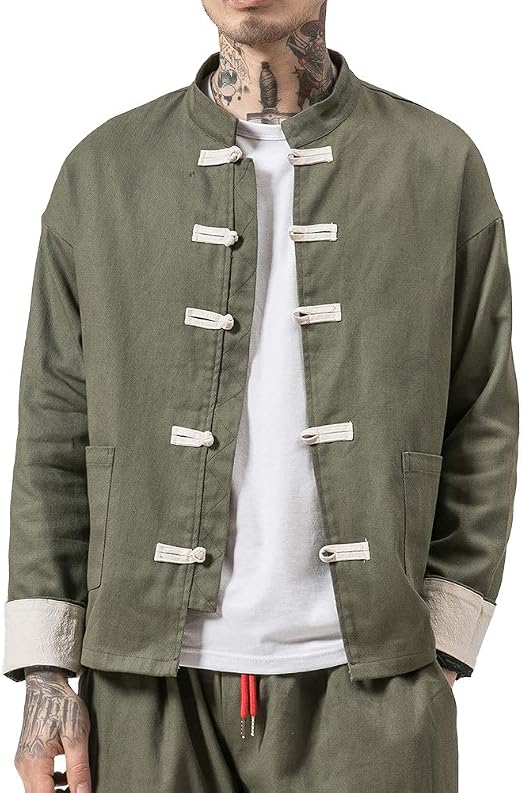 AnyuA Chinesische Herren Jacke, Traditionell Tangzhuang Kostüm, Lange ...