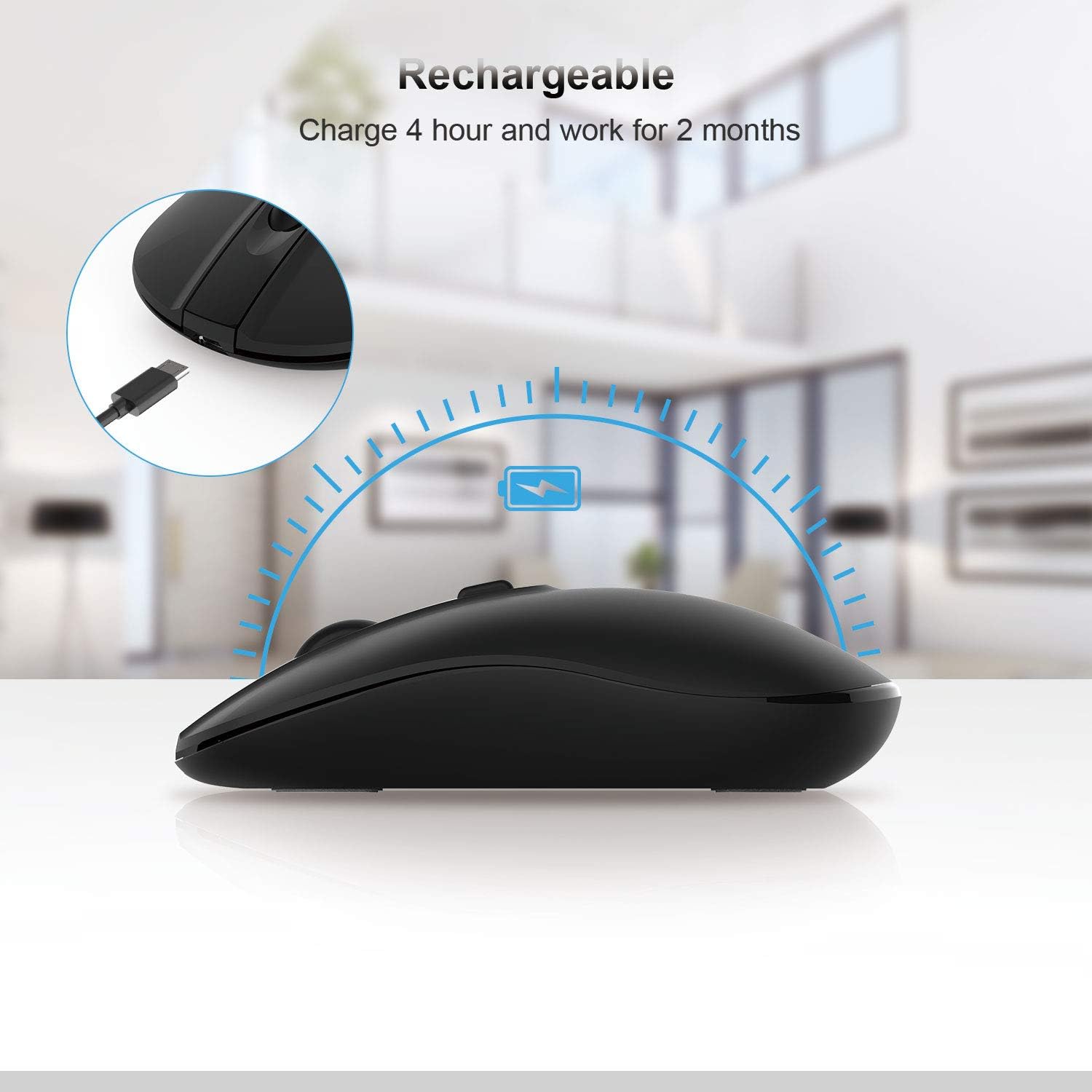 cimetech Wireless Mice, 2.4 GHz Wireless Mouse with USB Nano Receiver ...