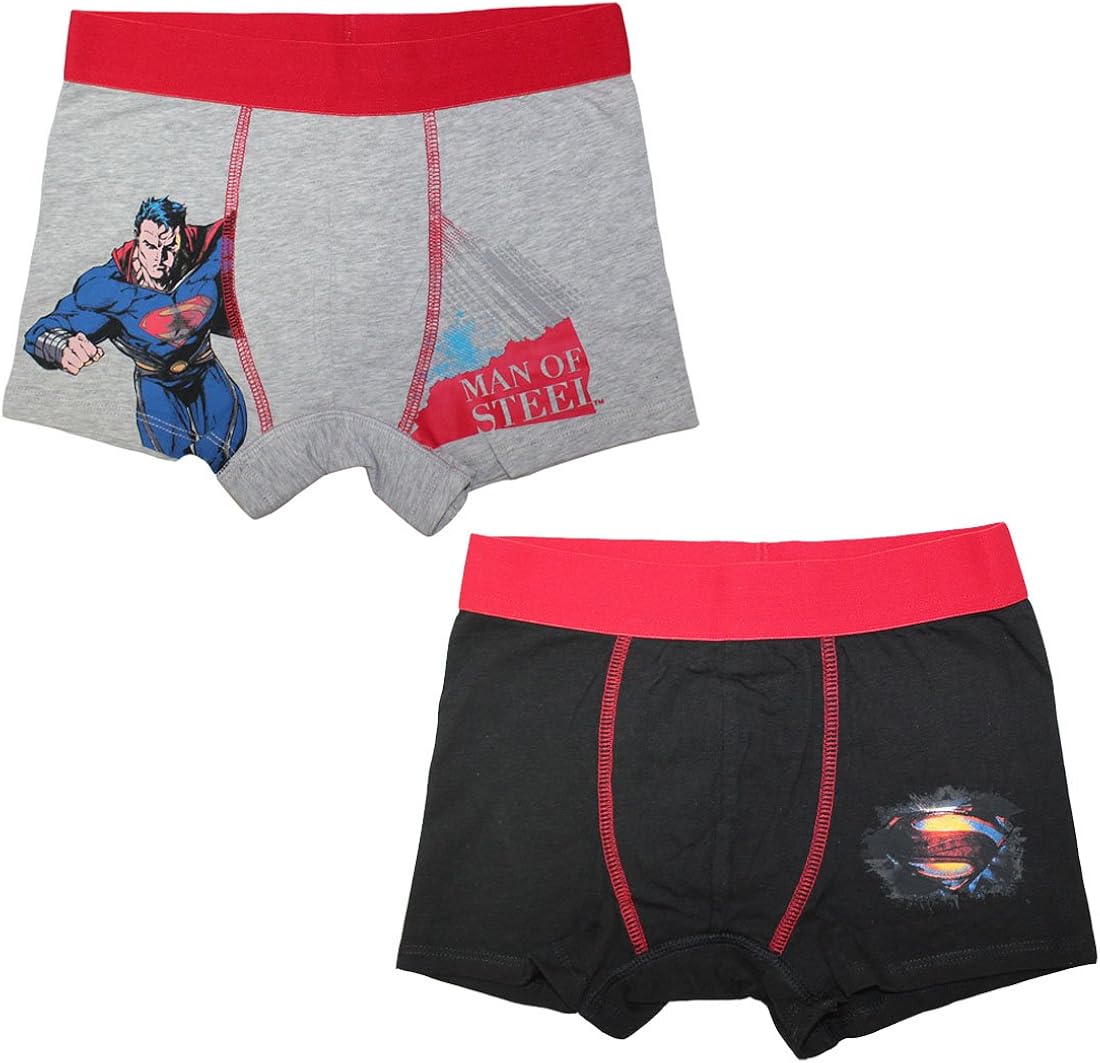 Amazon.com: SUPERMAN (Pack of 2) Boys (Man of Steel) Finest Boxer ...