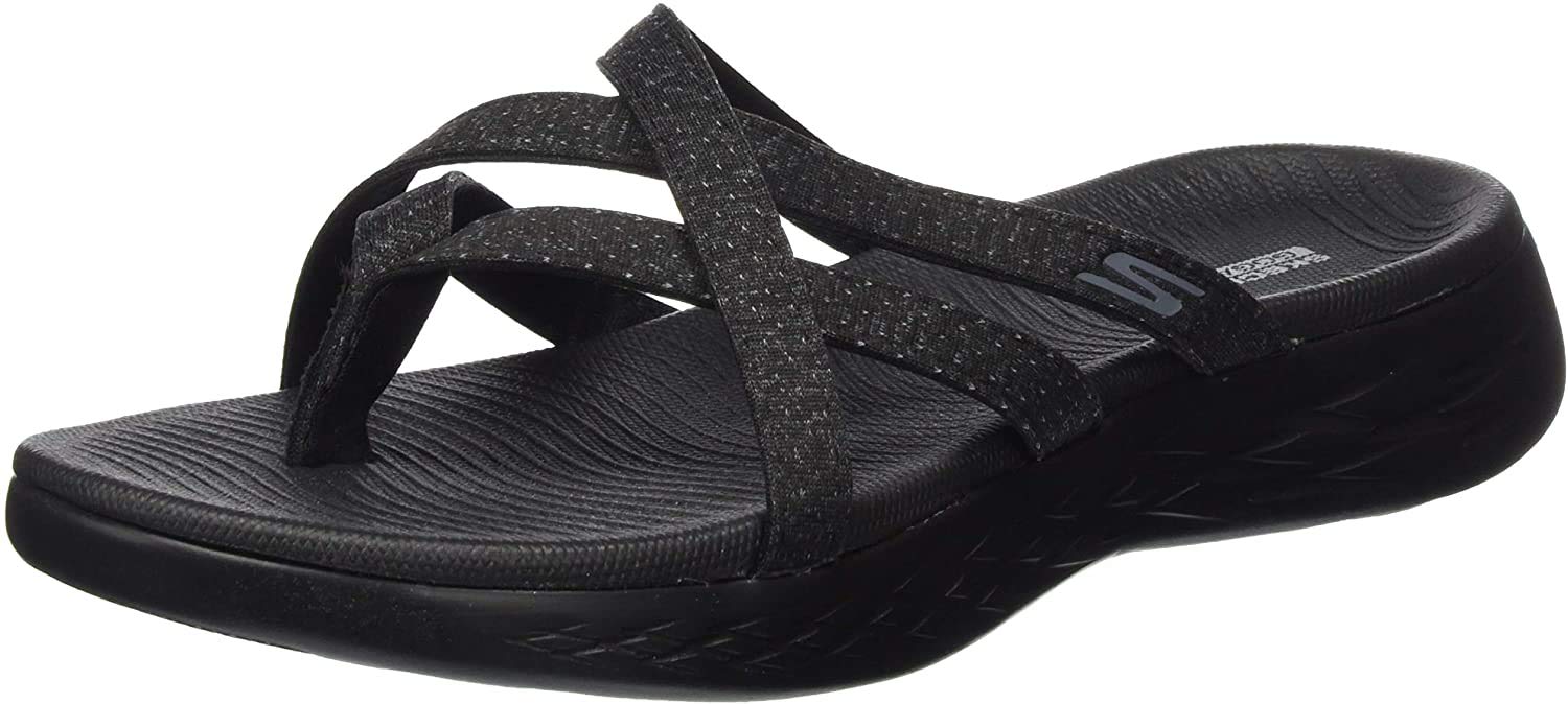 Skechers+Women%27s+on+The+Go+600-dainty+Flat+Sandal+Black%2Fgrey+Size+7 ...