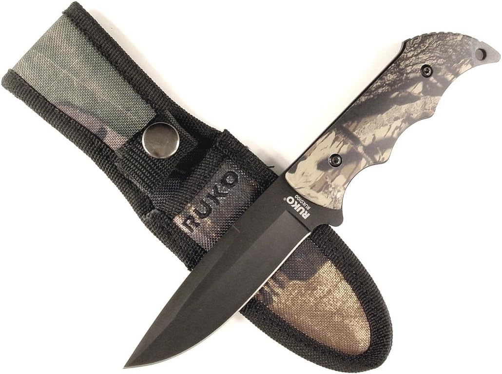 RUKO RUK0100-X 4-1/8-Inch Blade Hunting Knife with Camouflage Handle ...
