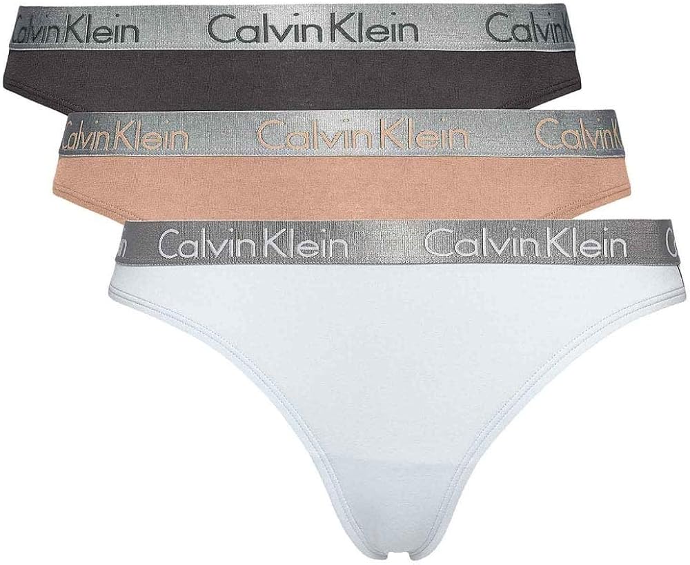 Calvin Klein Women's Thong 3pk String, White (Unity/Ashford Grey/Tear ...