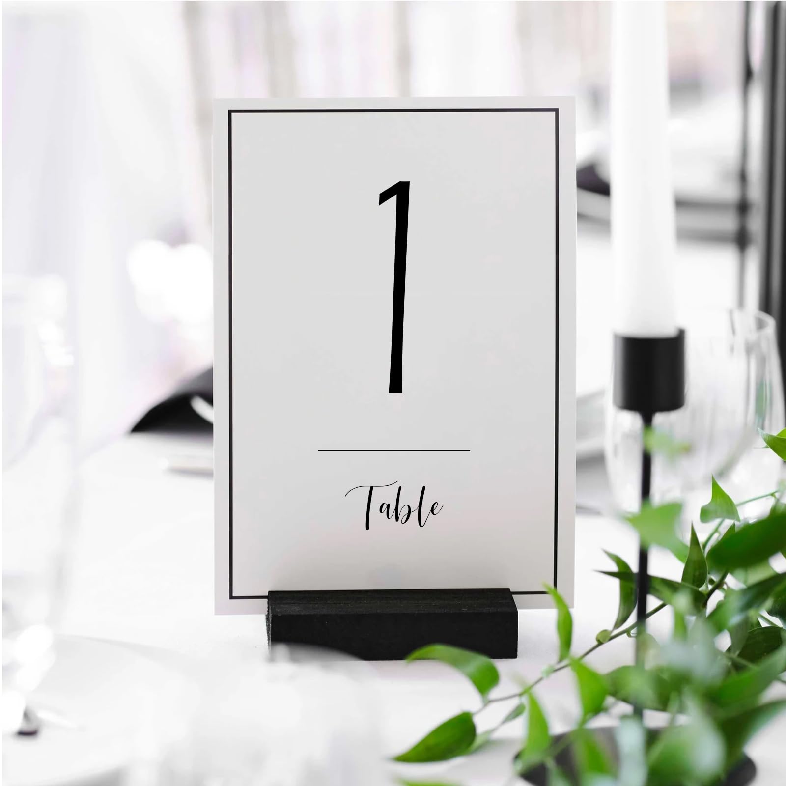UNIQOOO White Wedding Table Numbers with Stands 1-20 set, 5x7'' Acrylic ...