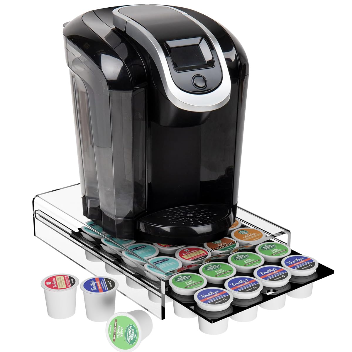 LifeMoreasy K Cup Holder?Coffee Pod Holder Drawer Capsule Display Storage for K-cup 24pods for ...
