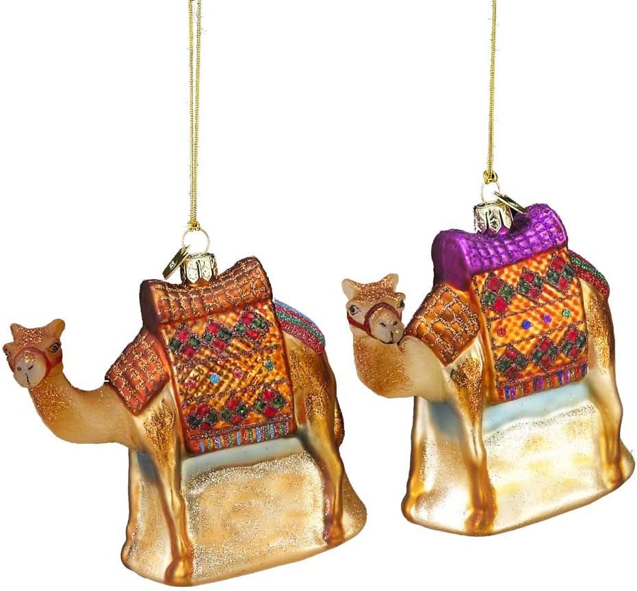 5" Noble Gems Glass Camel Ornaments, Set of 2: Amazon.co.uk: Kitchen & Home