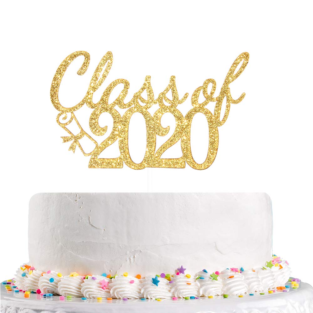 Buy Gold Glitter Class of 2020 Cake Topper, Congrats Grad 2019 2020 ...