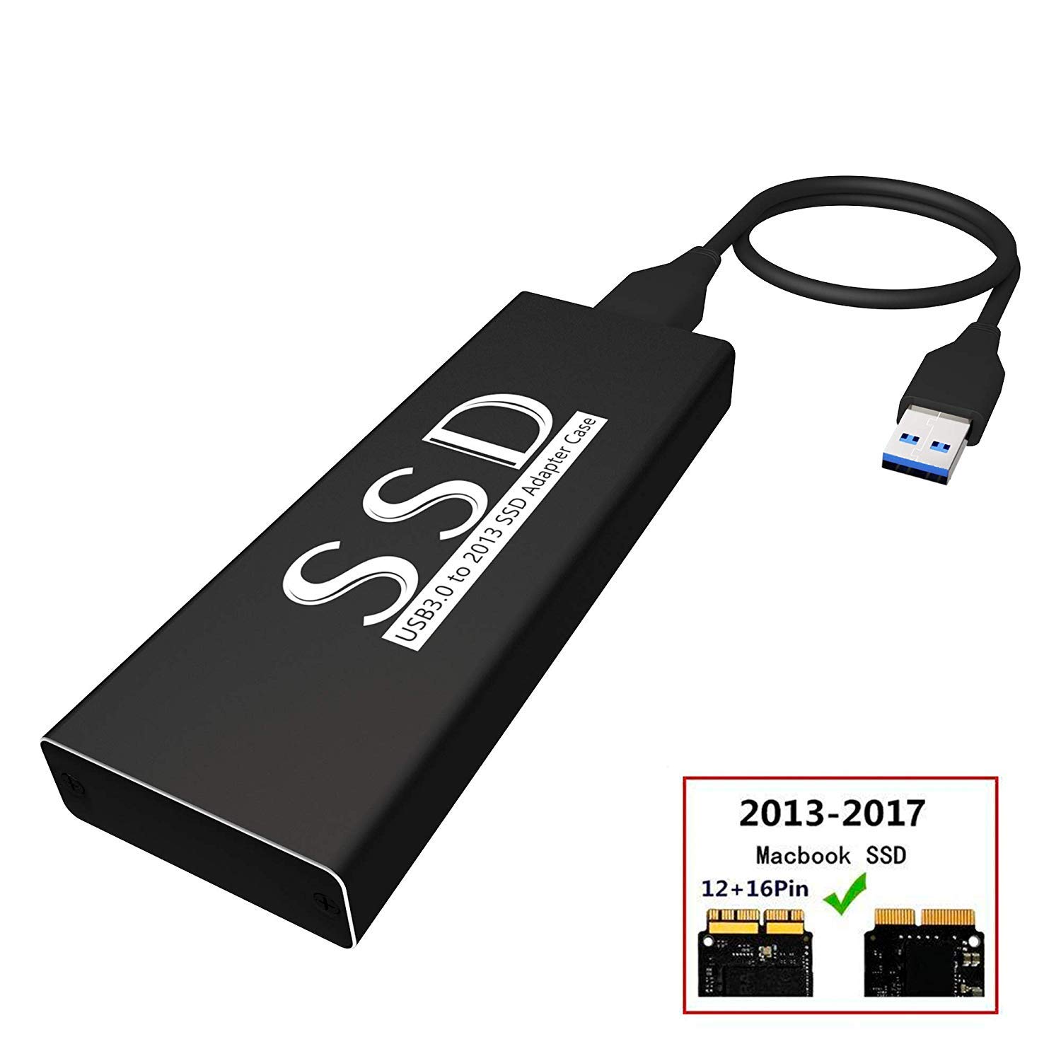 QNINE USB 3.0 PCIe SSD Enclosure for 2013 2014 2015 2016 2017 MacBook ...