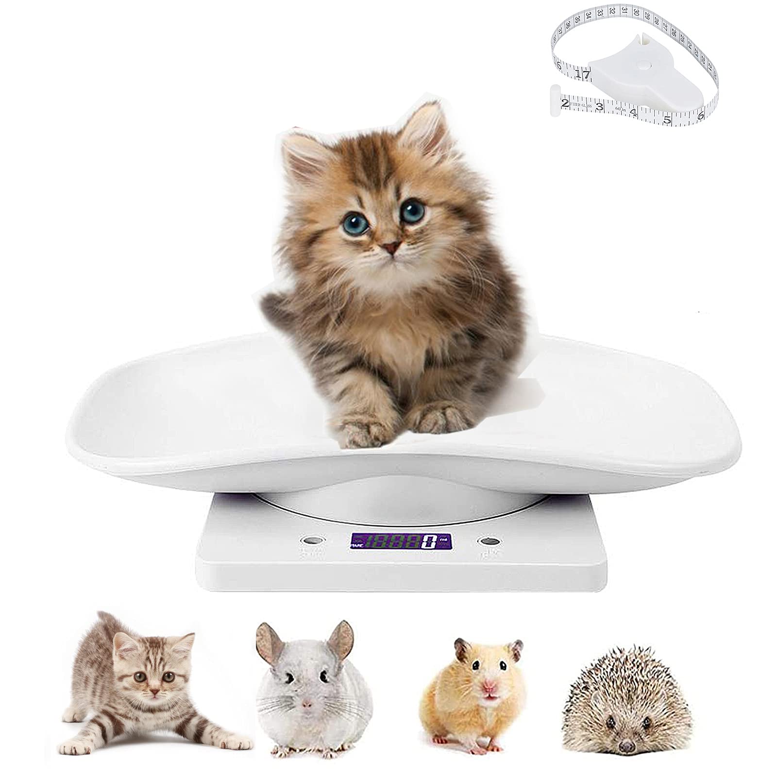 Digital Pet Scale Mini Small Animal Scale With Tape Measure ...