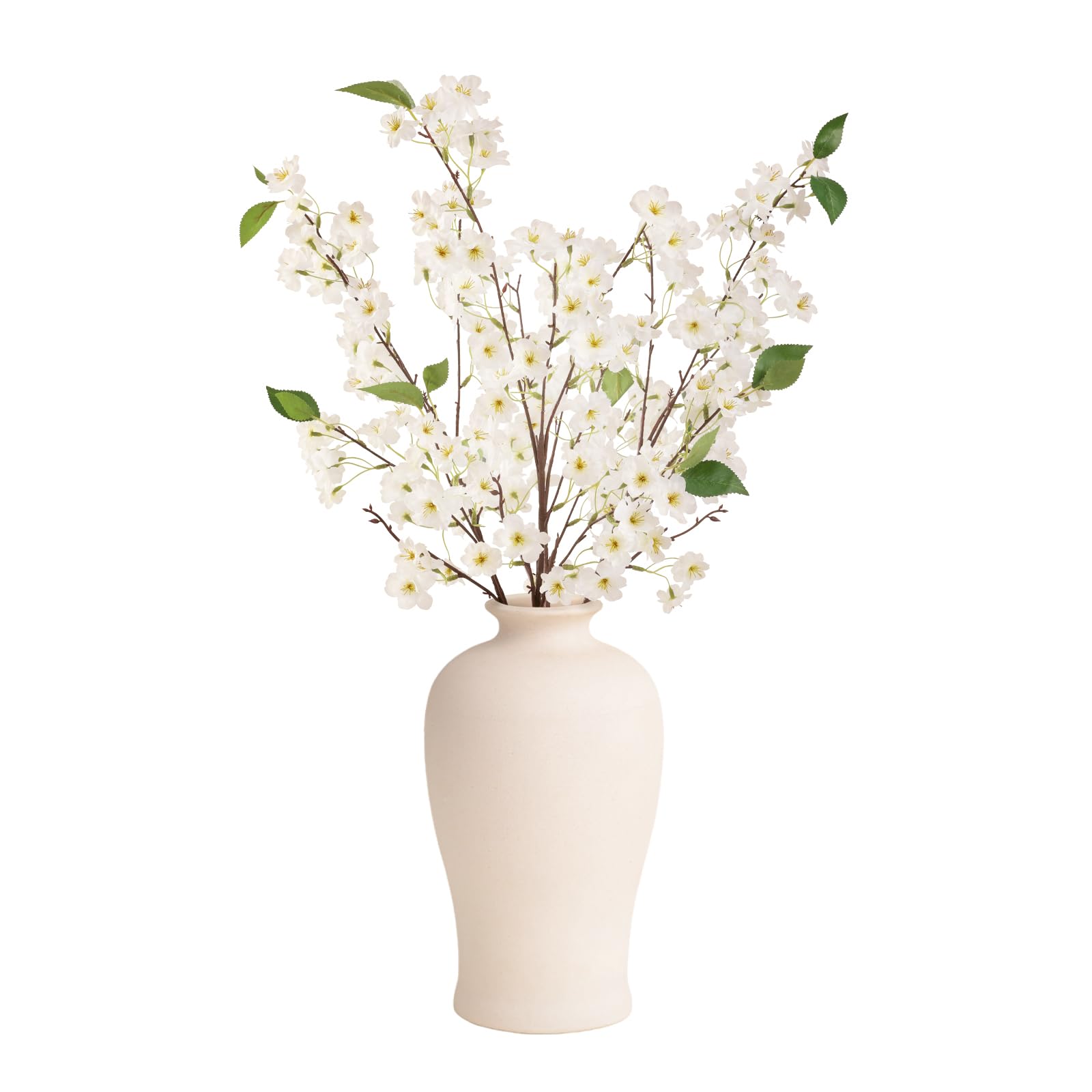 ucky Cherry Blossom Branches, 4 Pcs, 35 Inch, White Artificial Flowers ...