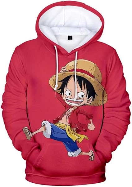 Unisex One Piece Sweater Luffy Hooded Casual Jacket Hoodie Pullover ...