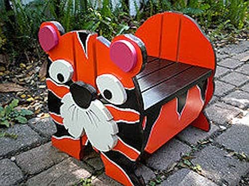 Amazon.com: Time Out Tiger Bench , Kids Wooden Bench, Bench for ...