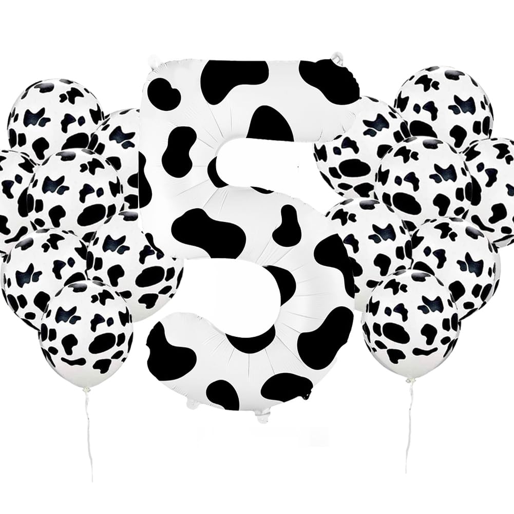 Cow Print Balloon 40 Inch Number 5 Balloon Cow Birthday Party Supplies ...