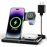 Amazon.com: Qoosea 3 in 1 Wireless Charging Station for Apple 15W Magnetic Foldable Travel ...