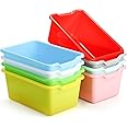 WUWEOT 8 Pack Cubby Bin Scoop-Front Storage Bins, Easy-to-Grip Design ...