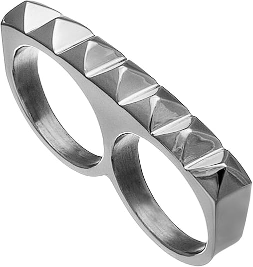 Amazon.com: Kooljewelry Stainless Steel Double Knuckles Ring (Size 6 ...