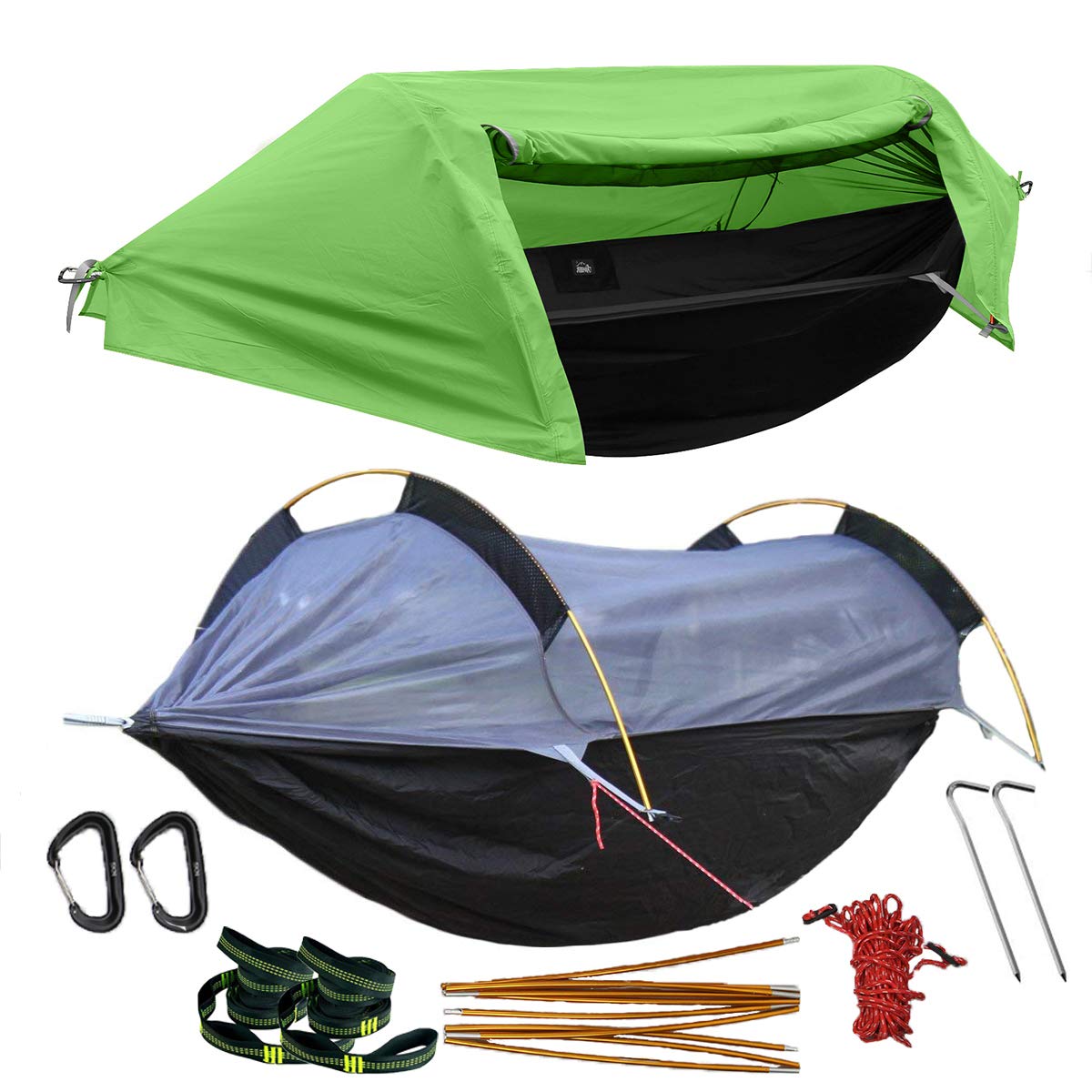 WintMing Hammock with Mosquito Net and Rain Fly Cover 3 in 1 Camping ...