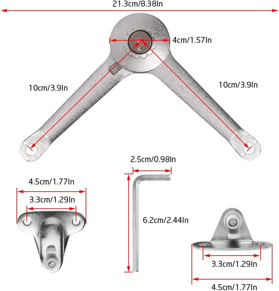 STARVAST 2 Pack Lid Support Hinge with Soft Close, Adjustable Lift up ...