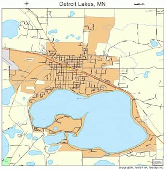 Amazon.com: Large Street & Road Map of Detroit Lakes, Minnesota MN ...