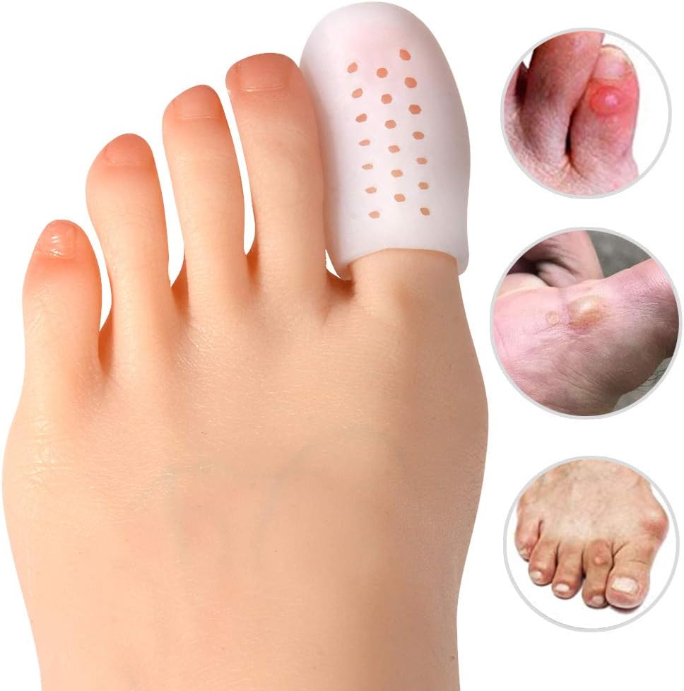 Big Toe Caps,Breathable Toe Cushions with Holes,10 Pack Gel Toe Sleeves ...