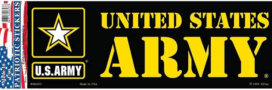 Amazon.com: U.S. Army Bumper Sticker 3-1/4"X9": Automotive