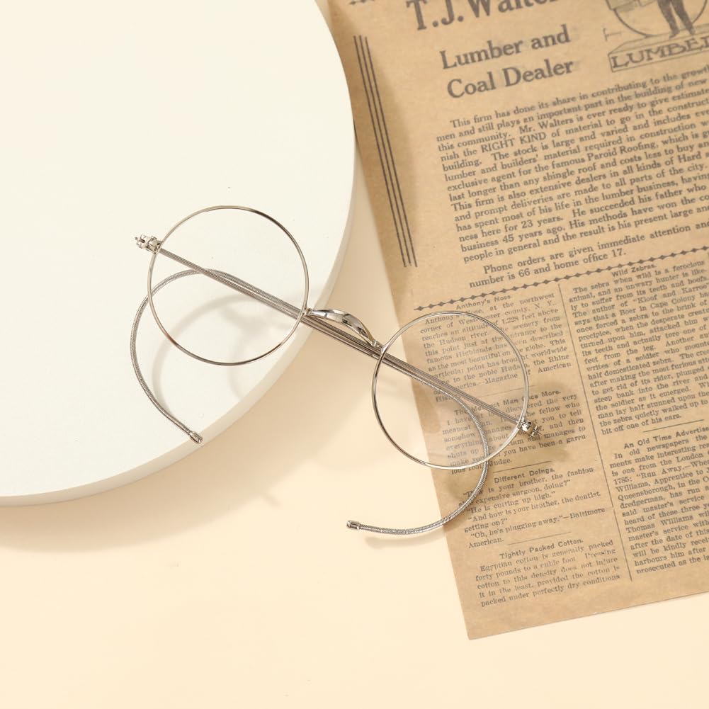 Mua Agstum Retro Small Round Optical Rare Wire Rim Eyeglasses Frame ...