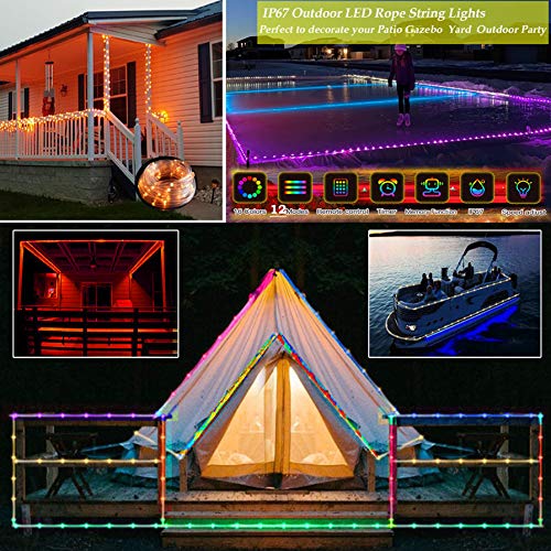 Led Rope Lights USB Powered 100 LED 33ft 16 Colors Changing Oversize ...