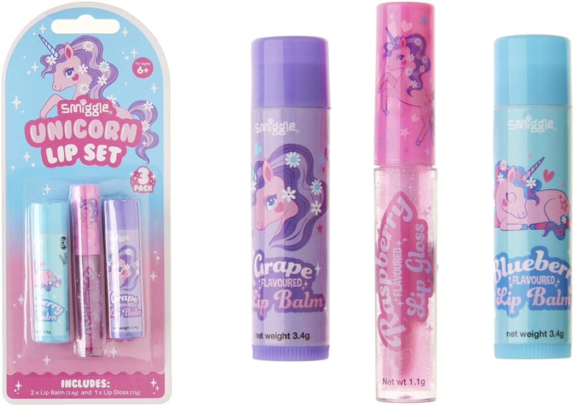 Smiggle Unicorn x3 Fruity Lip Set: Amazon.co.uk: Beauty