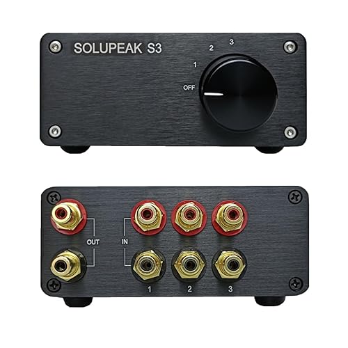 SOLUPEAK Premium 3 in 1 Out RCA Switch Box, Passive Stereo Signal ...