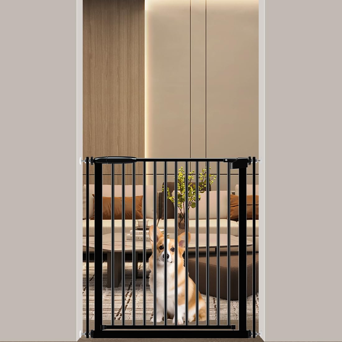 WAOWAO 1.37" Ultra Narrow Spacing Extra Wide Dog Pet Gate 30.11-34.05 ...