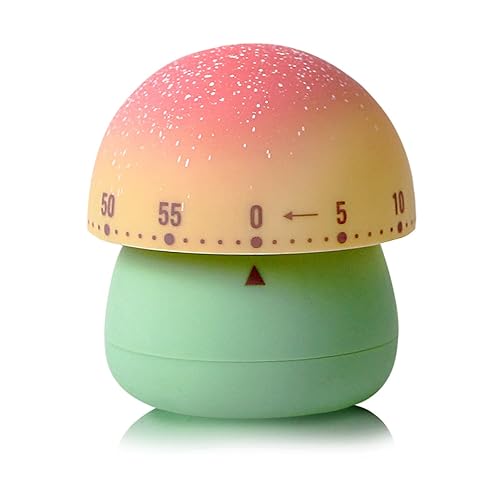 NUOSWEK Mechanical Kitchen Timer - Cute Mushroom Wind Up 60 Minutes ...
