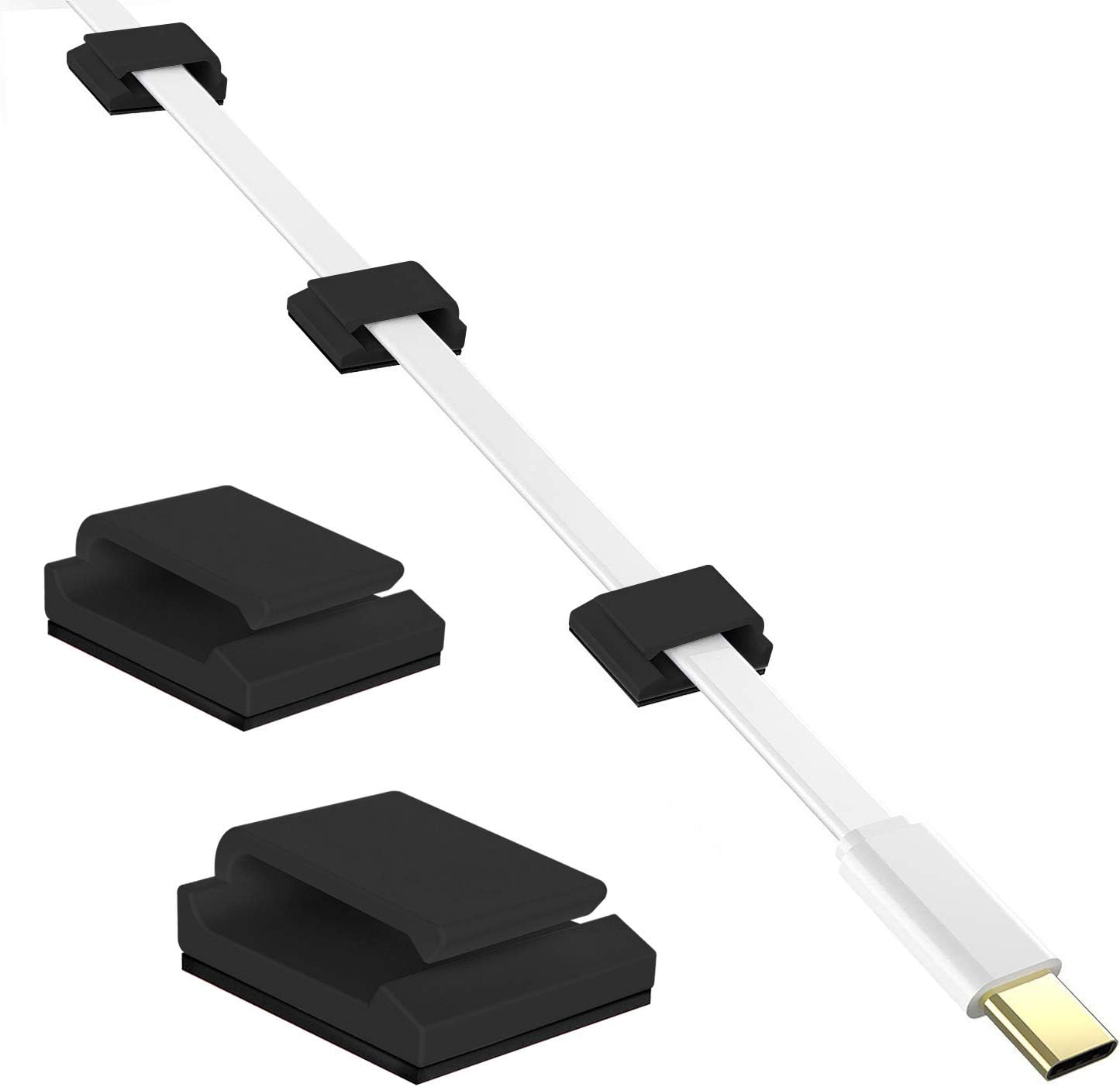 100 Pieces Adhesive Cable Clips Wire Clips Cable Management Wire Cord ...