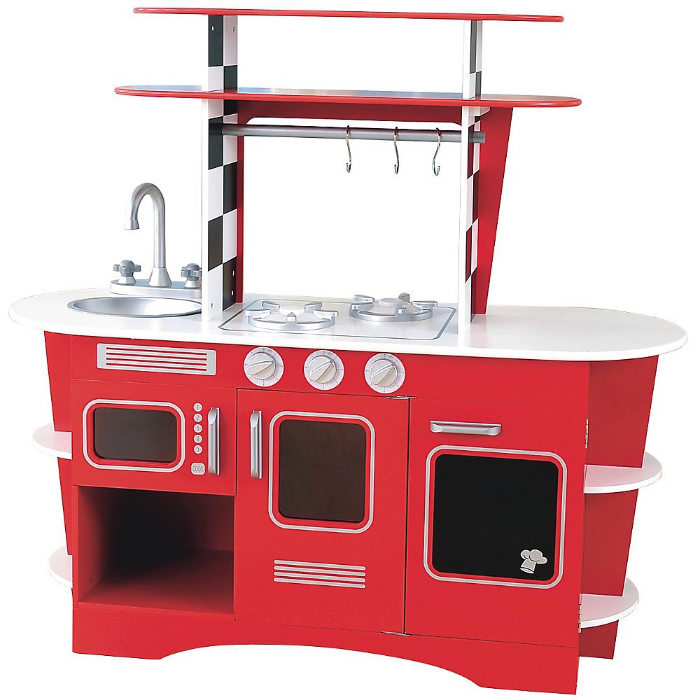 Pretend Play Red ELC Early Learning Centre 139155 Wooden Diner Kitchen ...