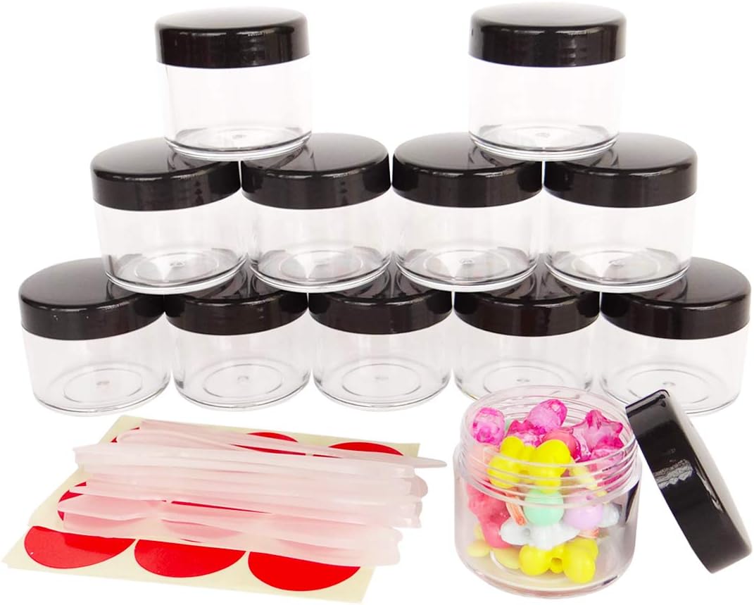 GreatforU 16pack 20ml Empty Sample Jars, Refillable Cosmetic Container ...
