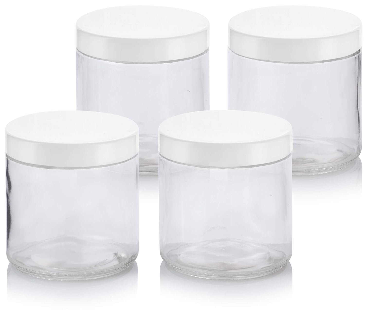 Amazon.com: Large Clear Thick Glass Straight Sided Jar with White Foam ...